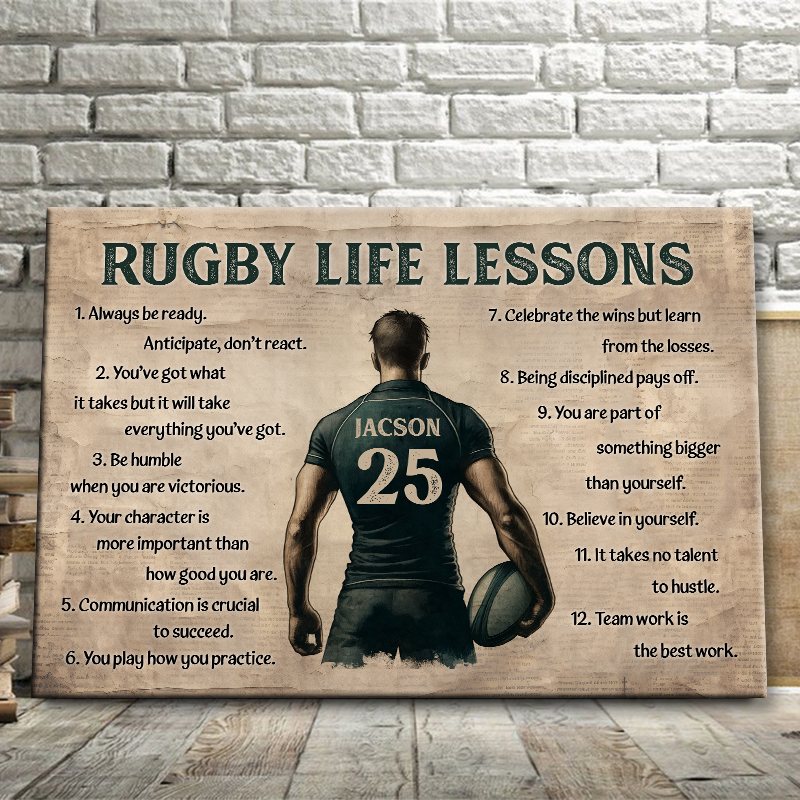 Custom Photo Rugby Life Lessons Gift For Rugby Lovers Personalized Cus ...