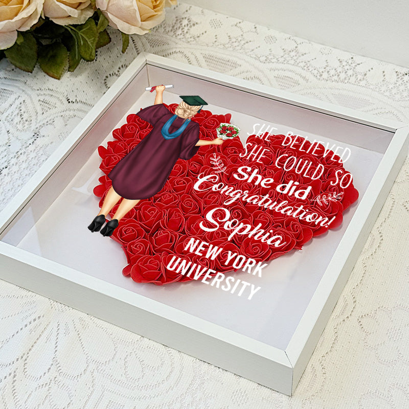 Happy Graduation- Personality Customized Flower Shadow Box - Gift For ...