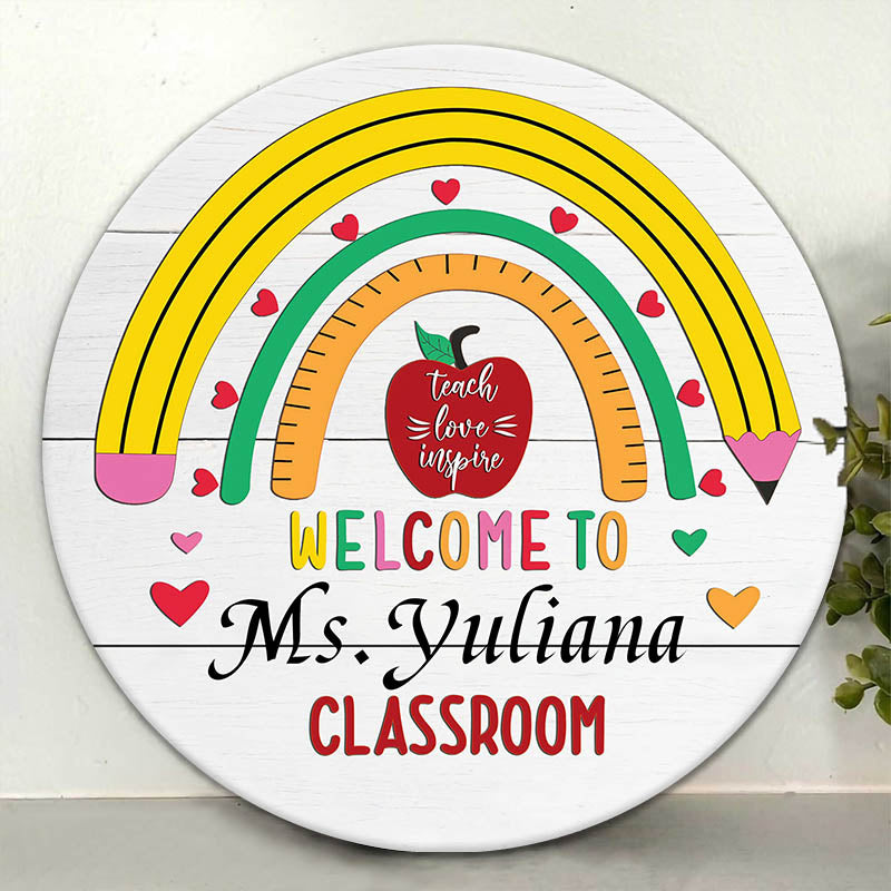 Personalized Custom Teacher Door Sign Back To School Teacher Name Sign ...