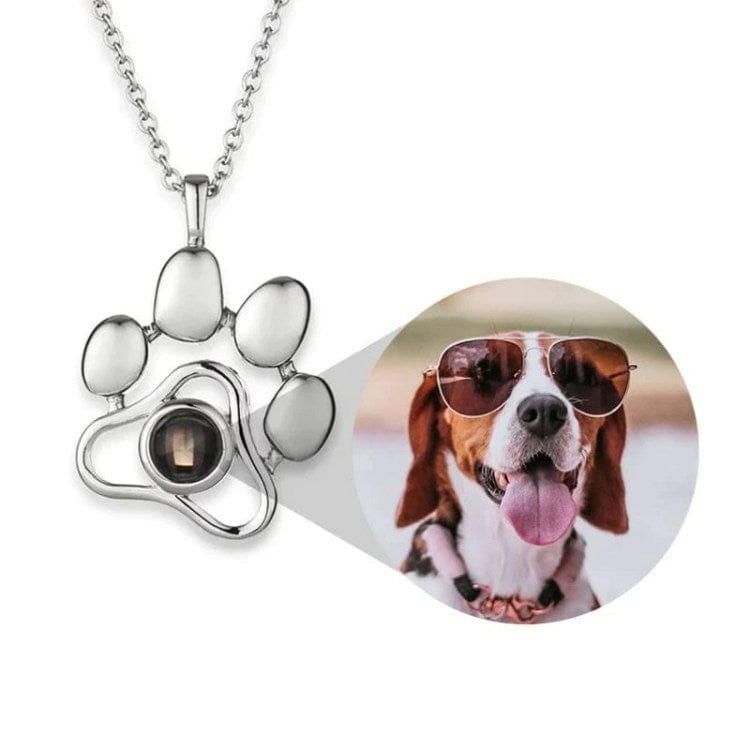Cusotm Photo - Dog Paw Pet Photo Inside Projection Necklace - Gift For ...